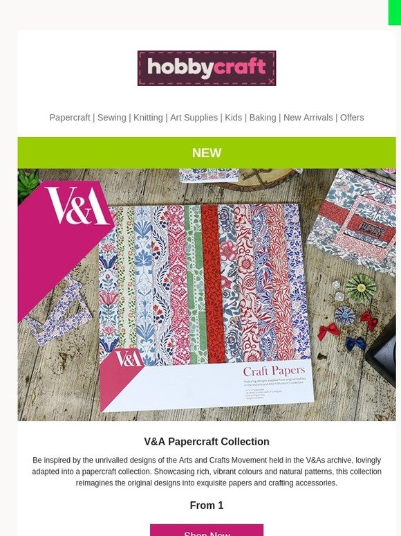Hobbycraft: NEW V&A Papercraft Collection | Milled