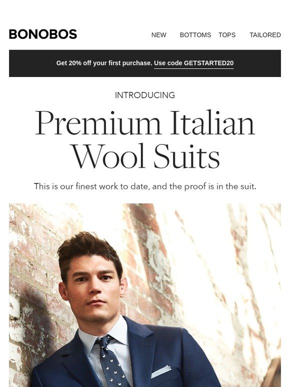 Bonobos: Our finest suit yet: Introducing Premium Italian Wool Suits ...