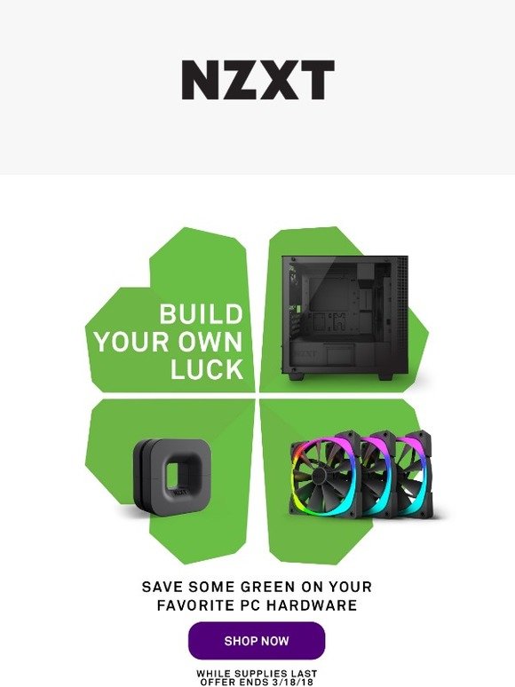 NZXT: 🍀 Feeling lucky? Save some green on your favorite NZXT hardware! | Milled