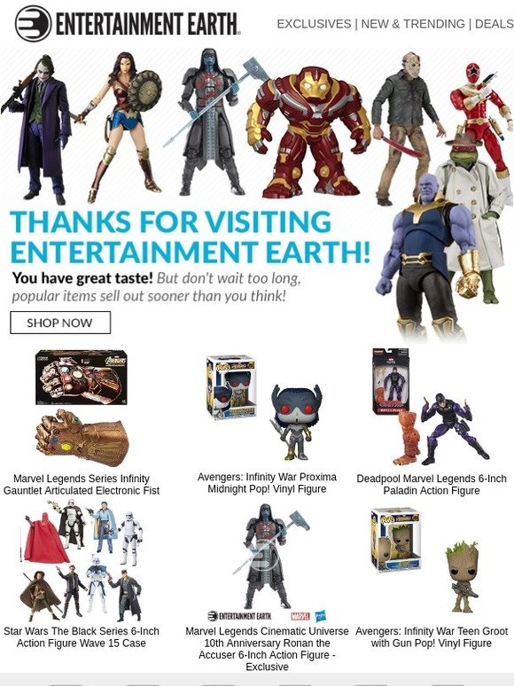Entertainment Earth: Thanks for Visiting Entertainment Earth! | Milled
