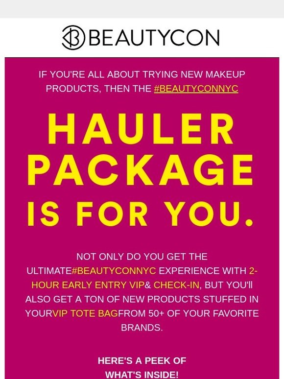 Beautycon: Get a Sneak Peek Inside the Hauler Package Tote Bag! 👀 | Milled