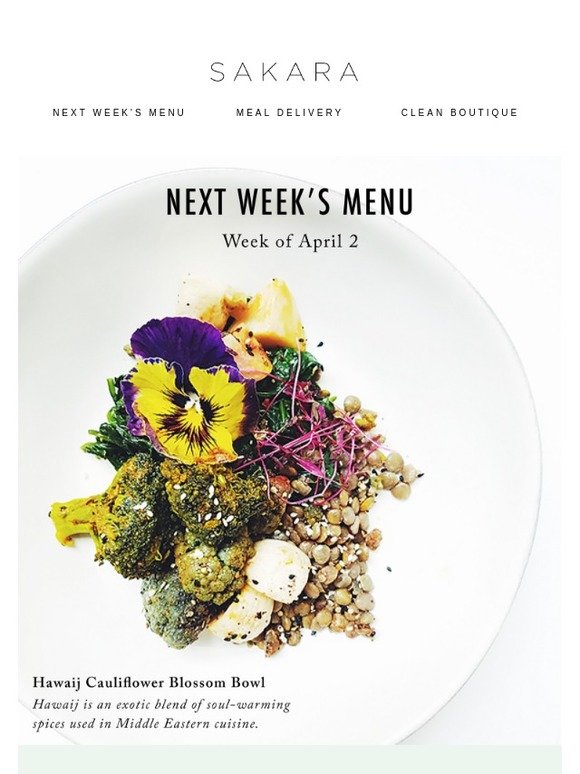 Sakara Life: Next Week's Menu: new superfoods for spring! | Milled
