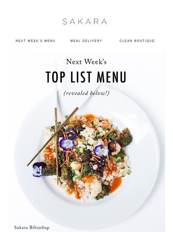 Sakara Life: Next Week's Menu: TOP LIST REVEALED! | Milled