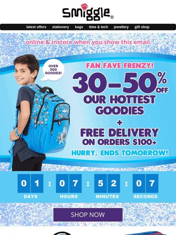 Smiggle: Over 300 fan faves now 30-50% off! | Milled