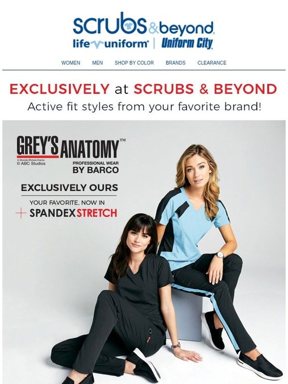 Life Uniform: Just In! NEW Grey's Anatomy Spandex Stretch | Milled