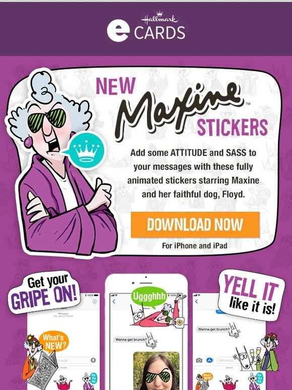 Hallmark: Maxine Stickers for Your iPhone | Milled