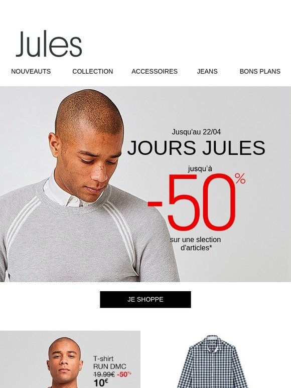 Jules: Jusqu'à -50% : les Jours Jules continuent ! | Milled
