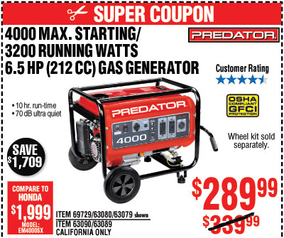 Harbor Freight: HUGE Generator Sale | Milled