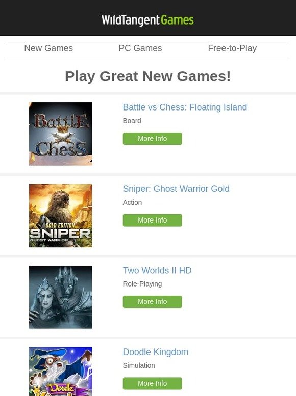 WildTangent Games: new new GAMES new new | Milled