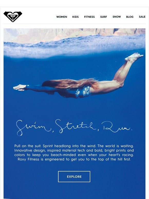 Roxy: ROXY's Fitness Lookbook: Pull On The Suit. Sprint Headlong Into ...