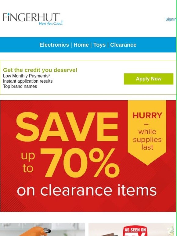 Fingerhut: Fingerhut: Save up to 70% on Clearance items! Right now ...