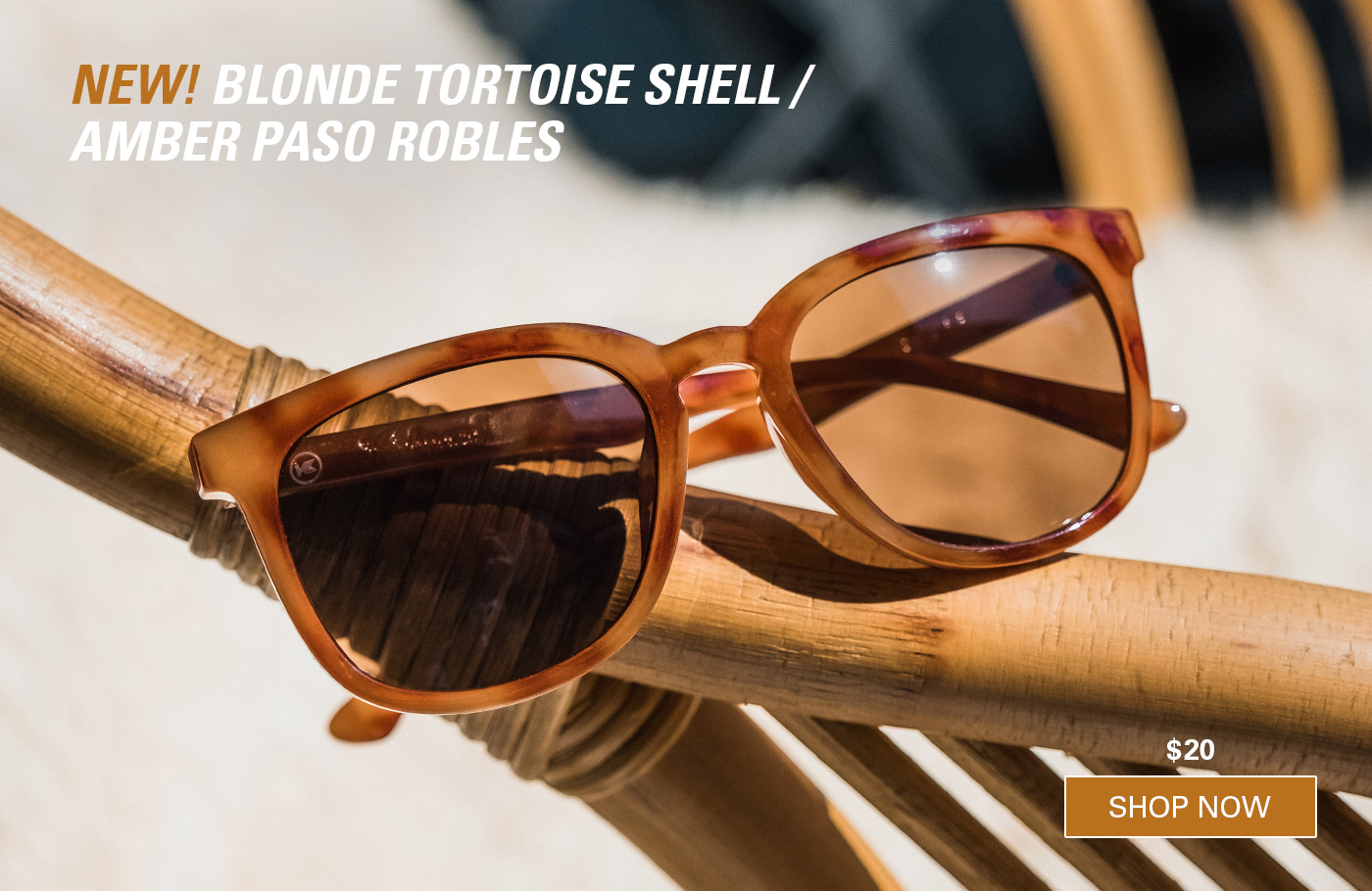 Knockaround: New! Blonde Tortoise Shell / Amber Paso Robles | Milled