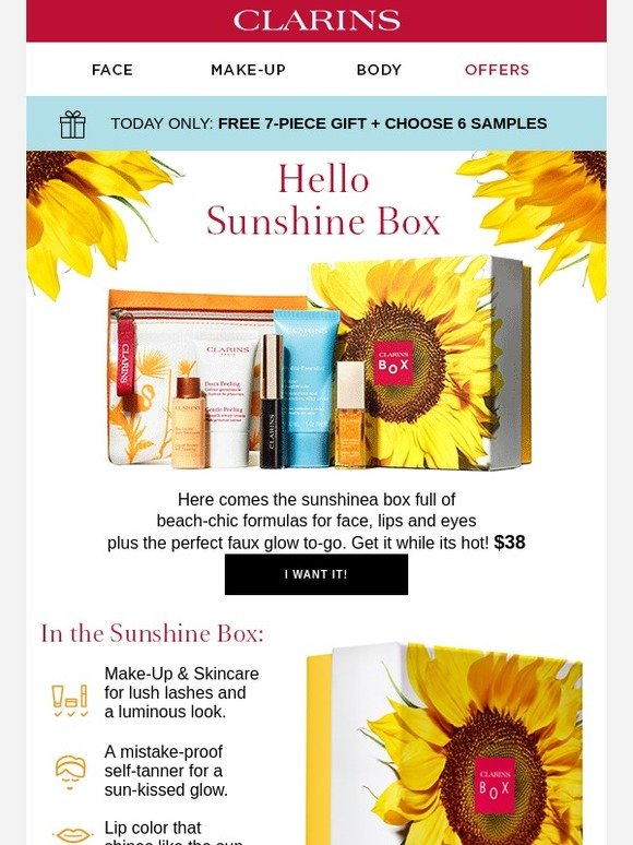Clarins: NEW! Hello Sunshine Box is here, just in time for Summer! | Milled