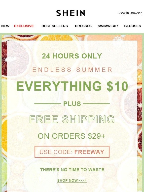 SHEIN: 24 Hours Only! $10 Everything & Free Shipping( Coupon Inside ...