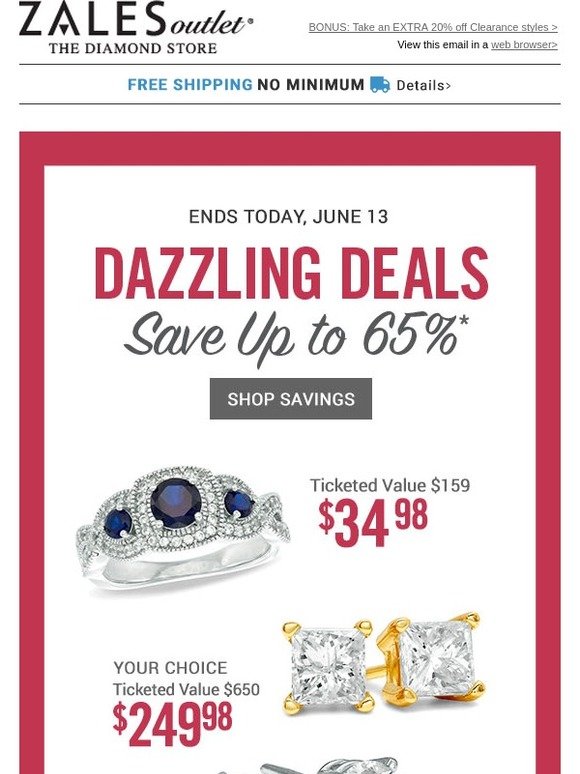 Zales: LAST CHANCE! Save Up To 65% Off These Dazzling Deals! | Milled