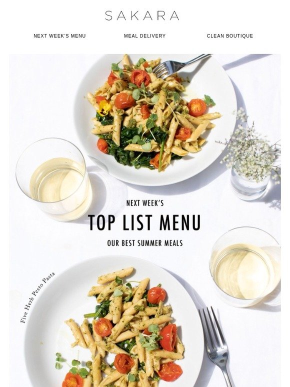 Sakara Life: Next Week's Menu: Top. List. | Milled