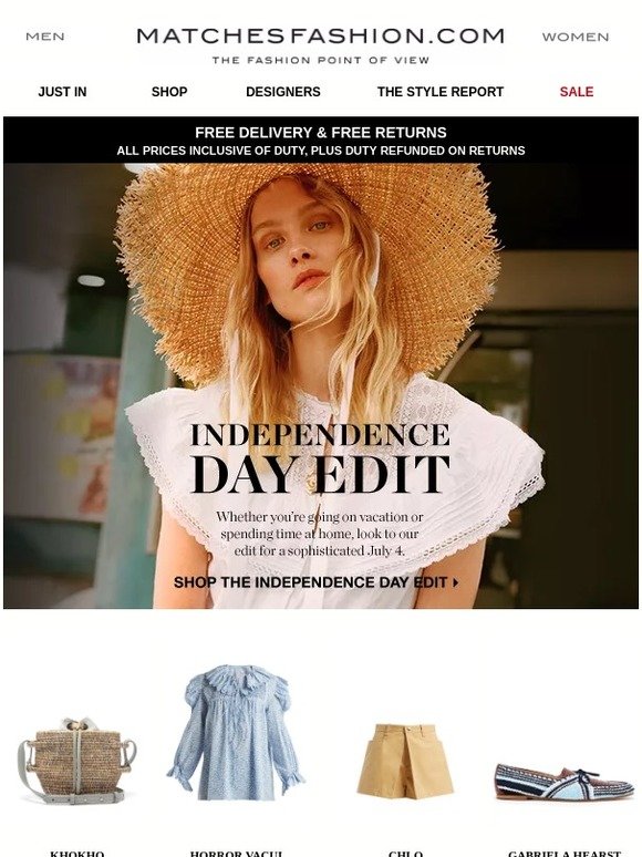 Matches Fashion: What to wear this Independence Day | Milled