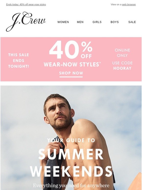 J.Crew: Your summer-weekend packing list | Milled