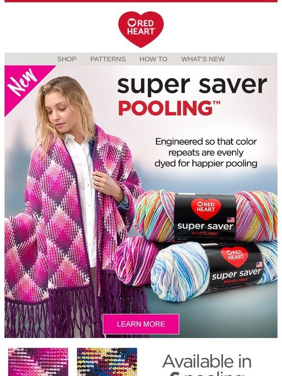 Red Heart: Introducing Super Saver Pooling! Engineered for happier ...