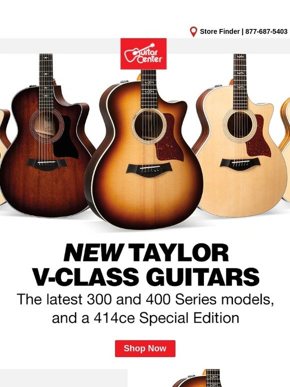 Guitar Center: See the new line of Taylor V-Class guitars | Milled