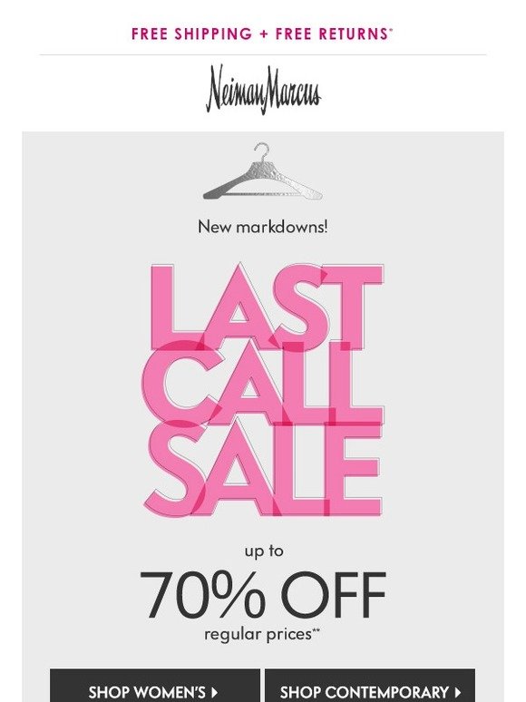 Neiman Marcus: 70% off! Last Call: Our biggest sale of the season | Milled