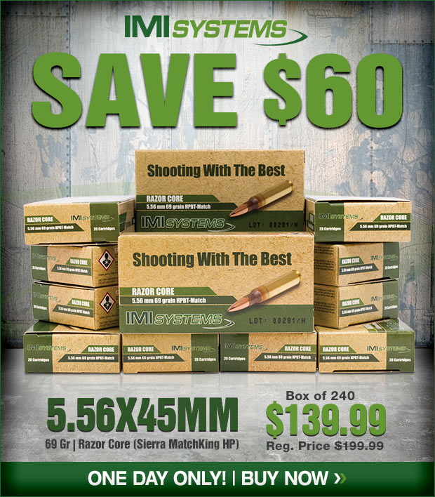MidwayUSA: 1 Day Only! Save $60 on IMI 5.56x45mm 69 Gr Razor Core Box ...