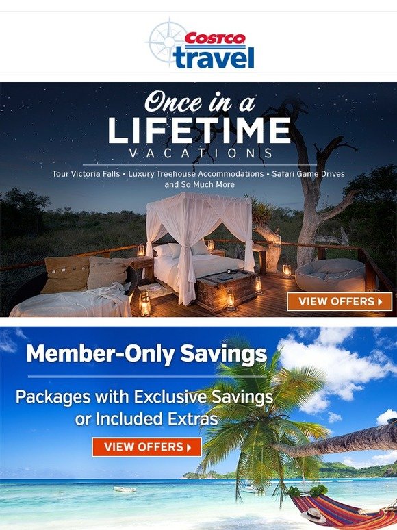 Costco: Once In A Lifetime Vacations with Costco Value | Costco Travel ...