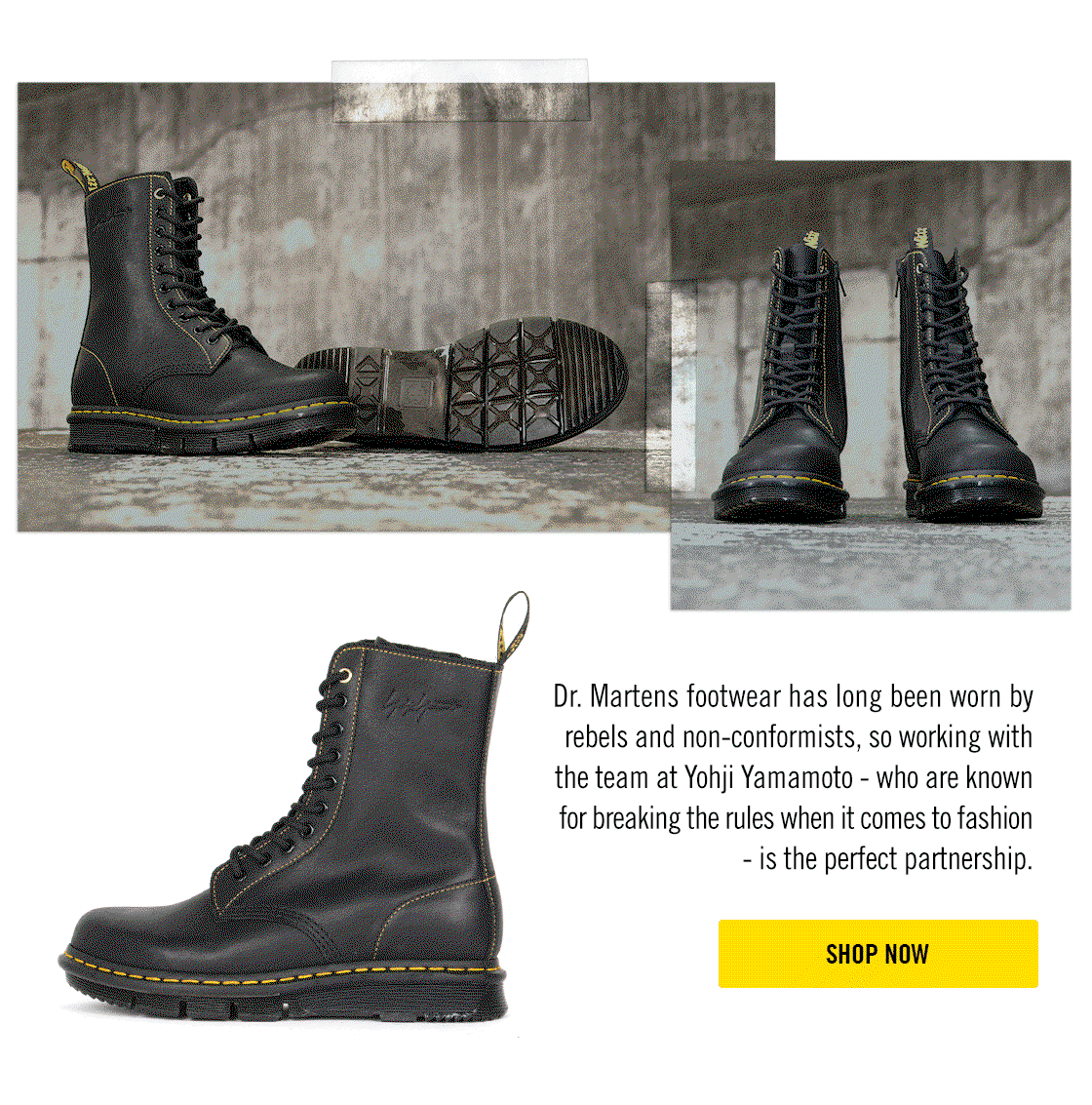 Dr. Martens: JUST DROPPED: Dr. Martens x Yohji Yamamoto | Milled