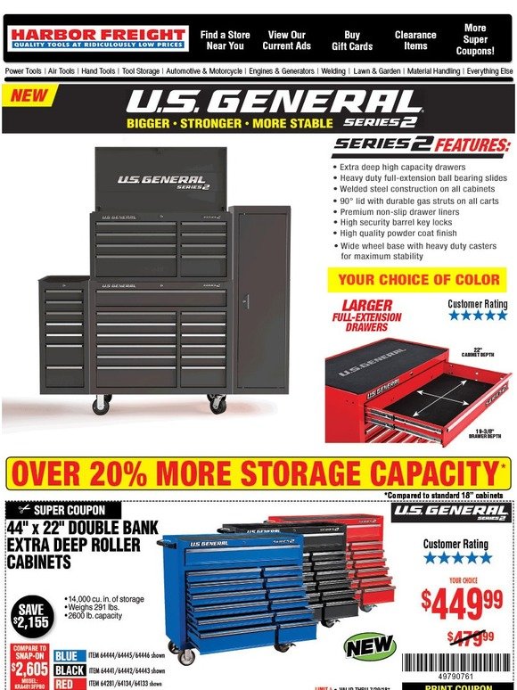 Harbor Freight: NEW PRODUCT ALERT: US General Series 2 • New Colors ...