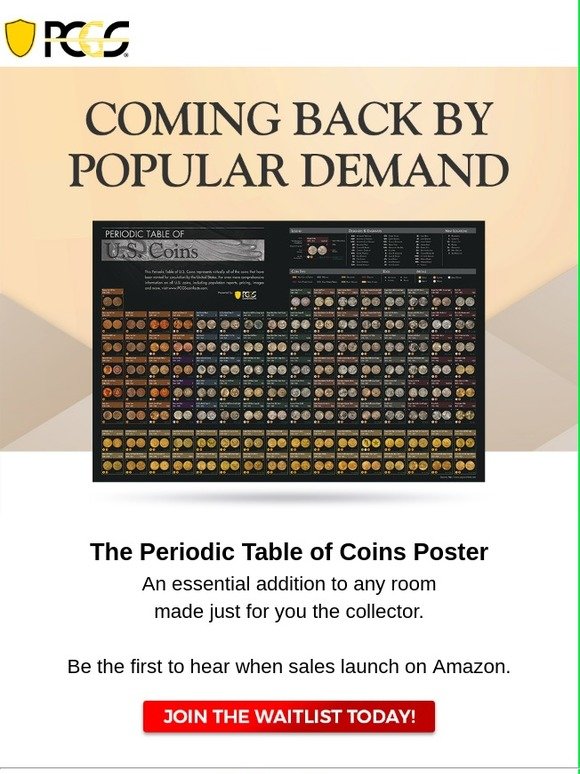 PCGS: Pre-Order Your Periodic Table of Coins Poster! | Milled
