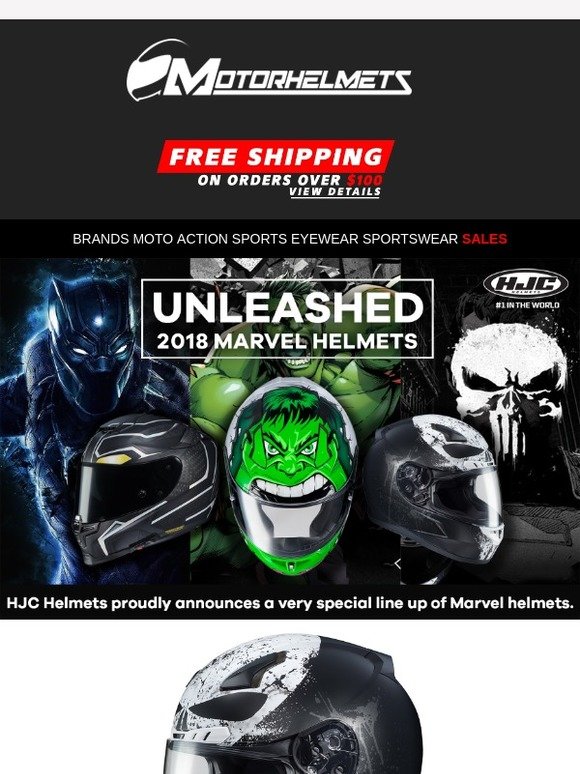 Motorhelmets: HJC x Marvel 2018 Helmets Unleashed, Shop Now! | Milled