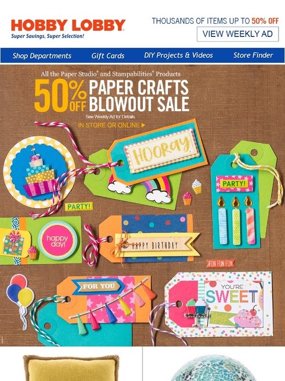 Hobby Lobby: Paper Craft Your Party Details | Milled