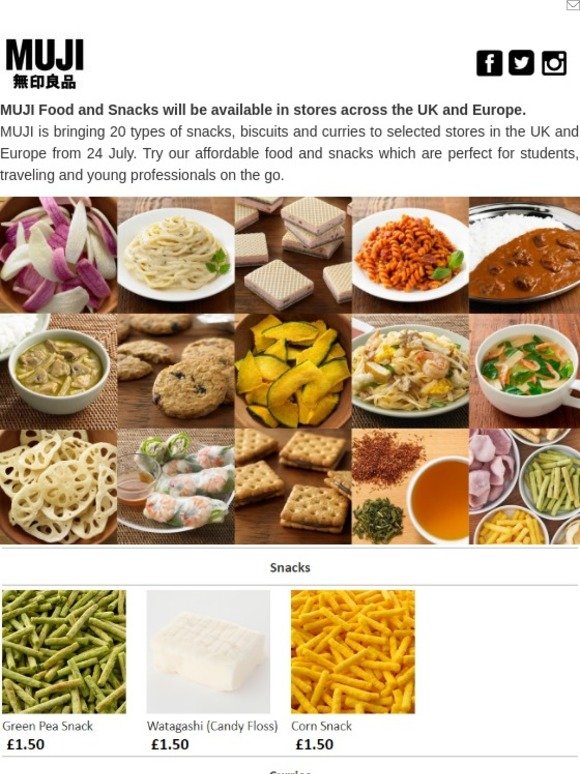 MUJI: MUJI Food in-stores now | Milled