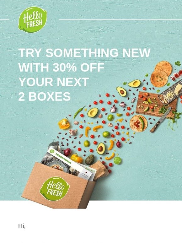 Hellofresh: Take 30% off your next two boxes - try our rapid recipes ...