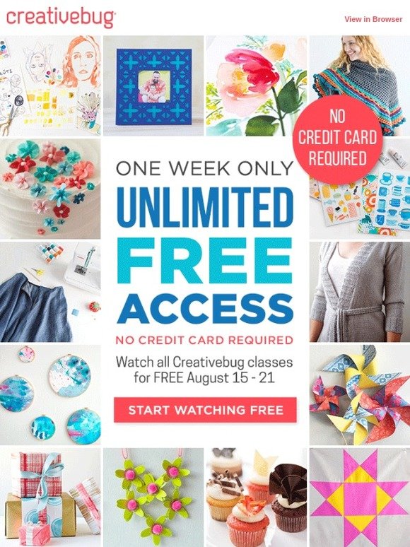 Creativebug: You’re invited: FREE access to watch every Creativebug class | Milled