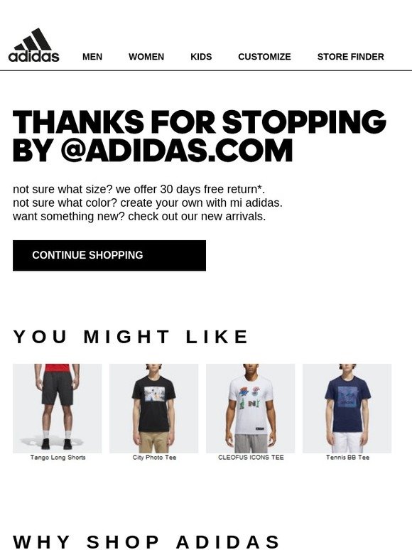 adidas: Thank you for dropping by | Milled