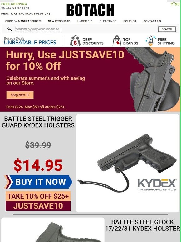 Botach Tactical: Take An Addiontal 10% Off Holsters With Coupon Code ...