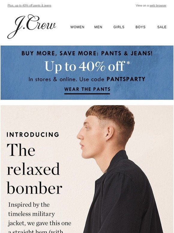 J.Crew: Introducing the straight-hem bomber jacket | Milled