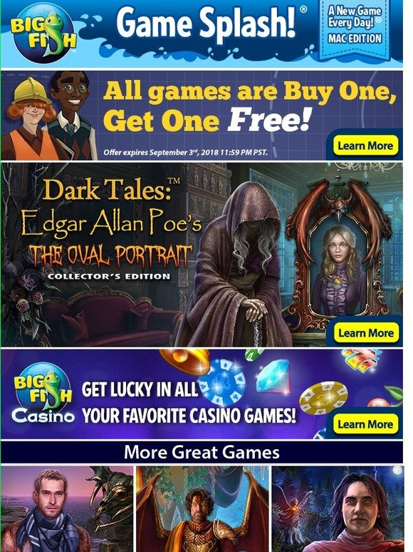Big Fish Games: Buy 1, Get 1 FREE this holiday weekend! | Milled