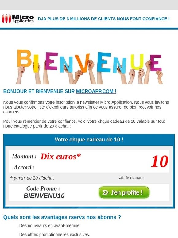 Avanquest: Bienvenue sur Microapp.com - Voici vos 10 euros Offerts ! | Milled