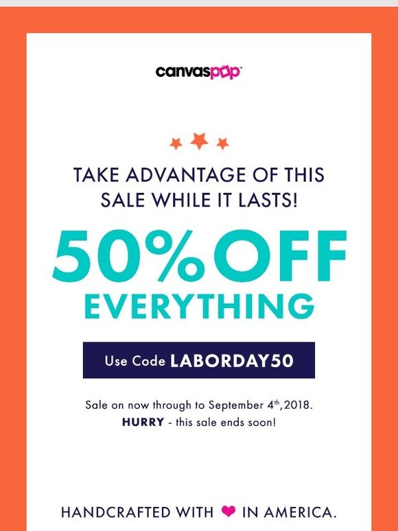 Canvaspop: Only 72 hours left to save 50%...😝 | Milled