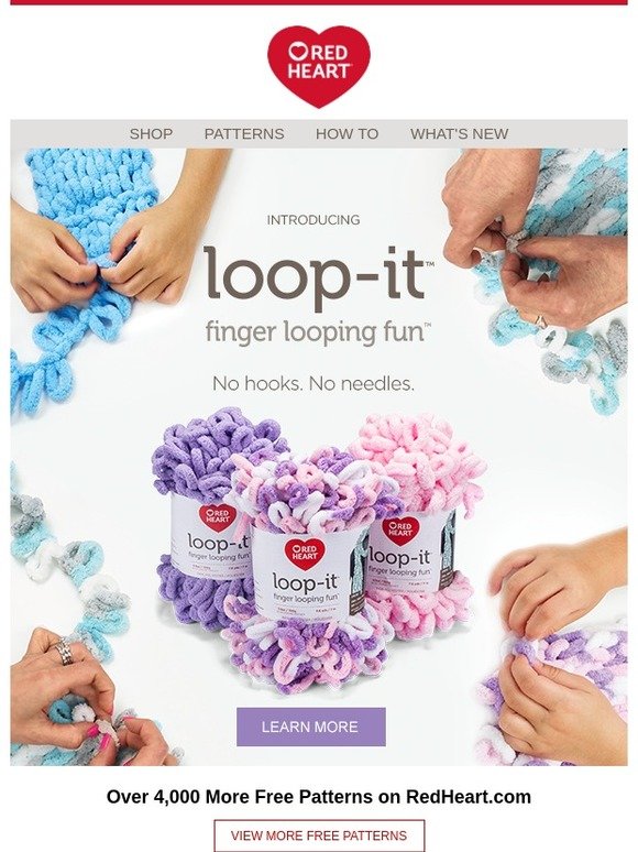 Red Heart: NEW Loop-It Finger Looping Fun Yarn | Milled