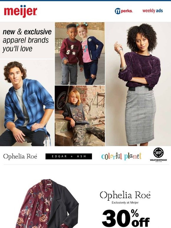 Meijer: 30% off select new and exclusive apparel | Milled