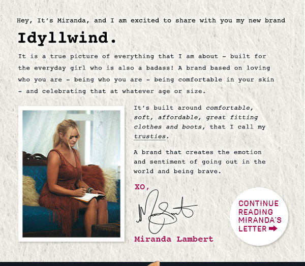 Sheplers: Introducing Idyllwind Brand Fueled By Miranda Lambert | Milled