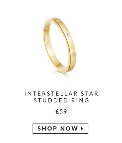 Gold interstellar star studded ring store
