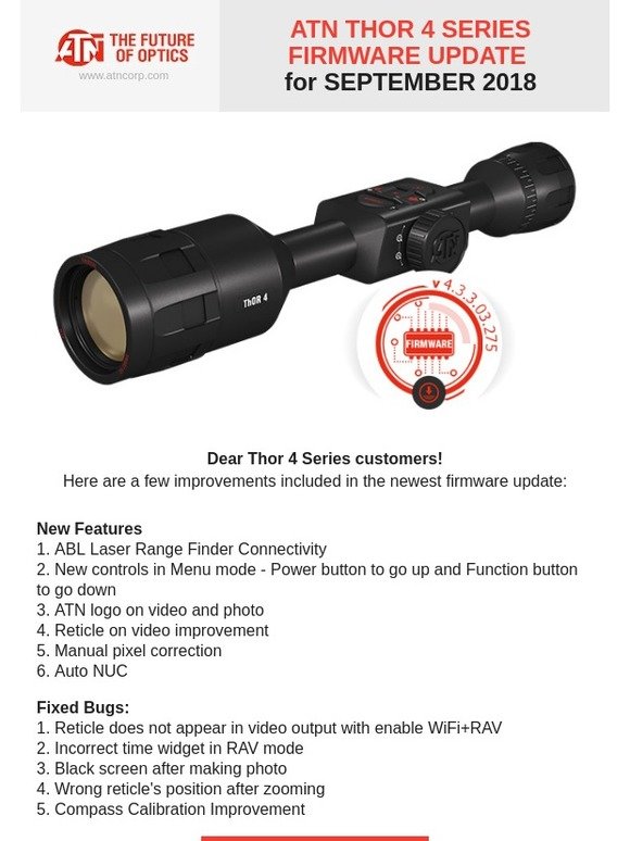 ATN: ATN ThOR 4 Series Firmware Update | Milled
