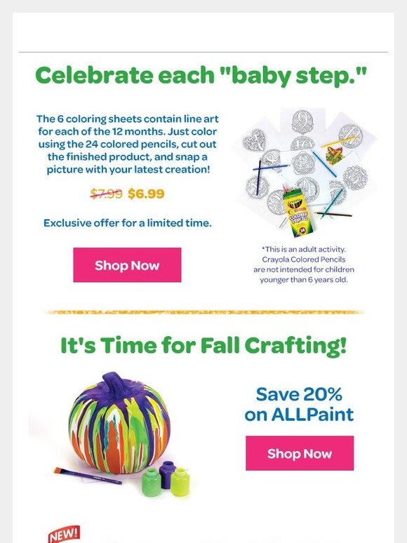 Crayola: 🆕 Baby Milestone Coloring Set | Milled