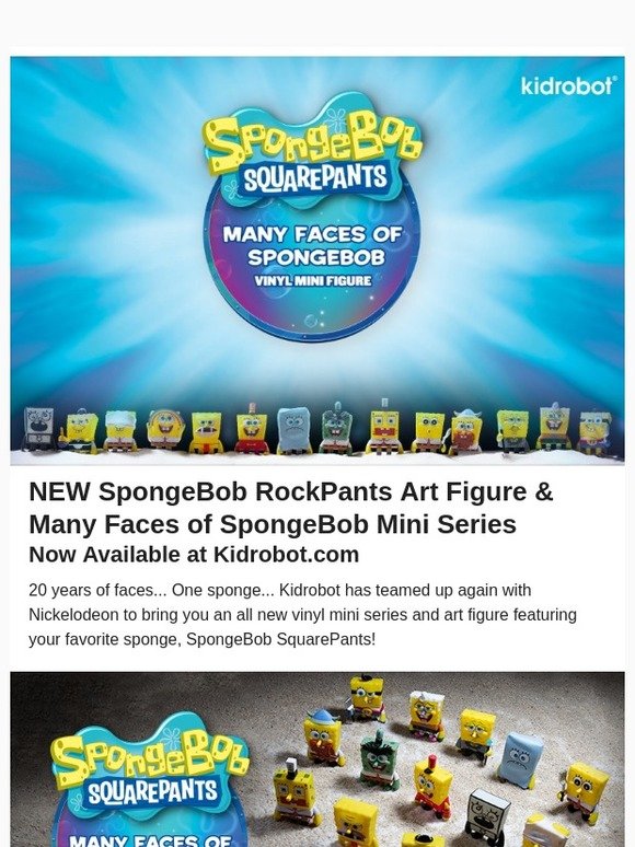 Kidrobot: NEW SpongeBob RockPants Art Figure & Many Faces of SpongeBob ...
