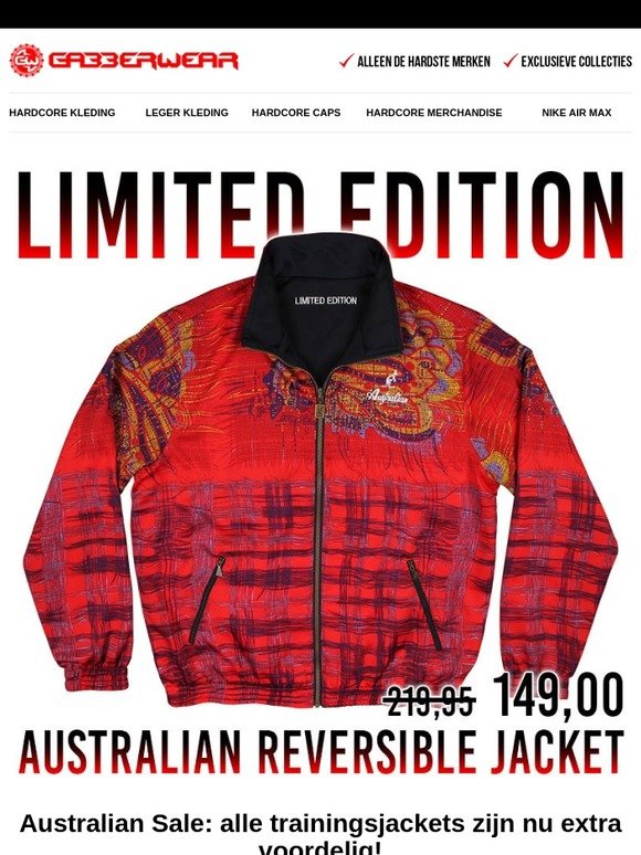 Gabberwear: Australian Sale: haal nu jouw Aussie jacket mét dikke ...