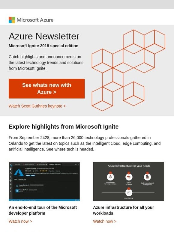 Microsoft Azure: Azure Newsletter—Microsoft Ignite special edition | Milled